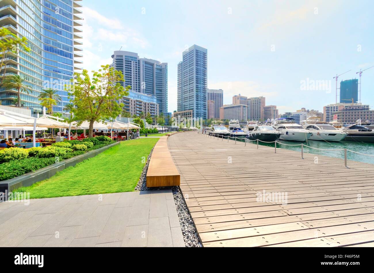 A view of the beautiful Marina in Zaitunay Bay in Beirut, Lebanon. A ...