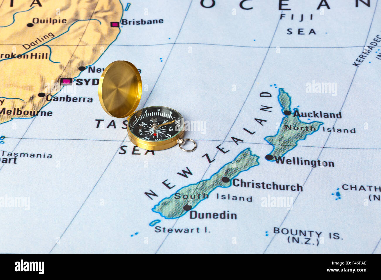 Australia map compass hi-res stock photography and images - Alamy