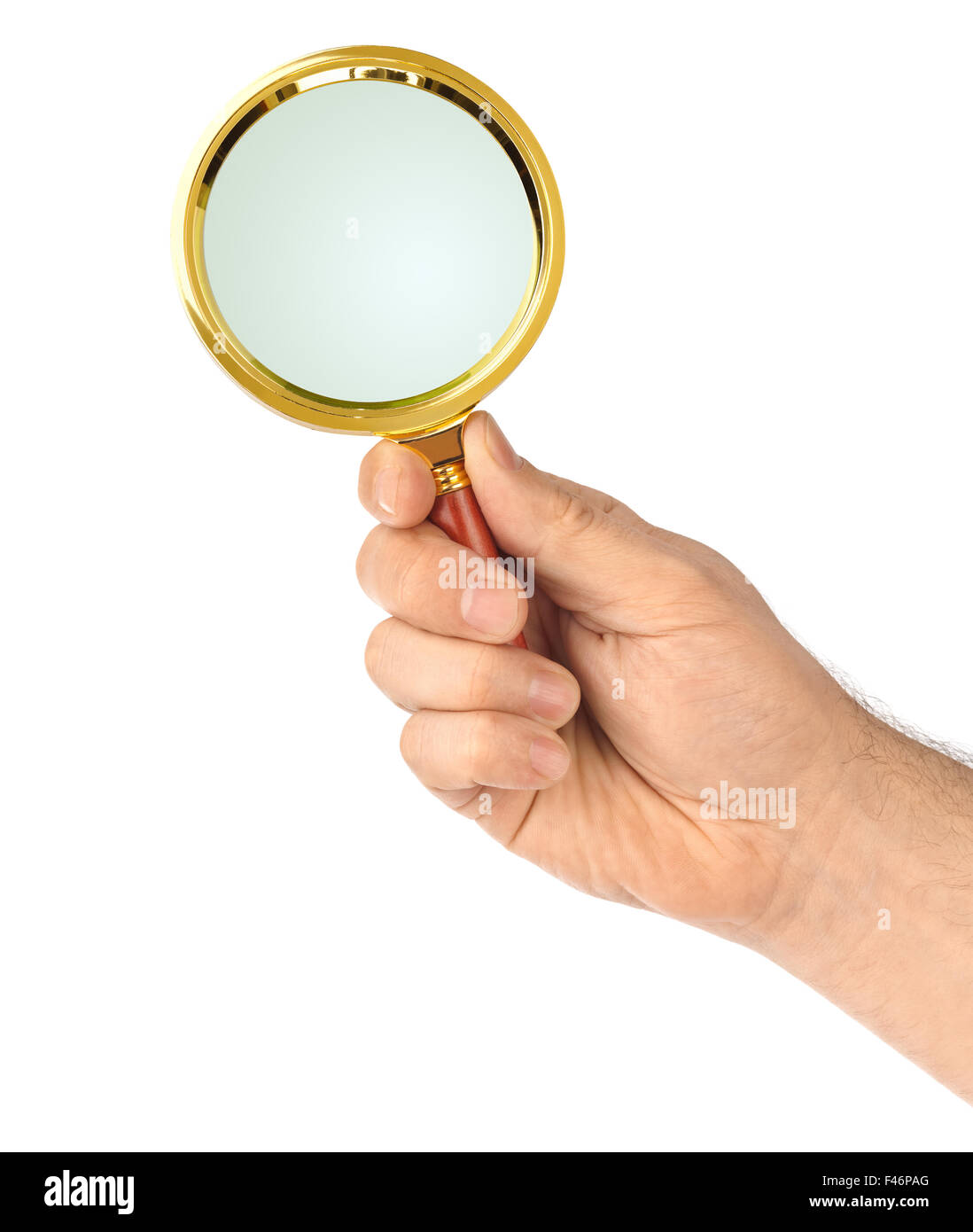 Magnifying glass in hand Stock Photo - Alamy