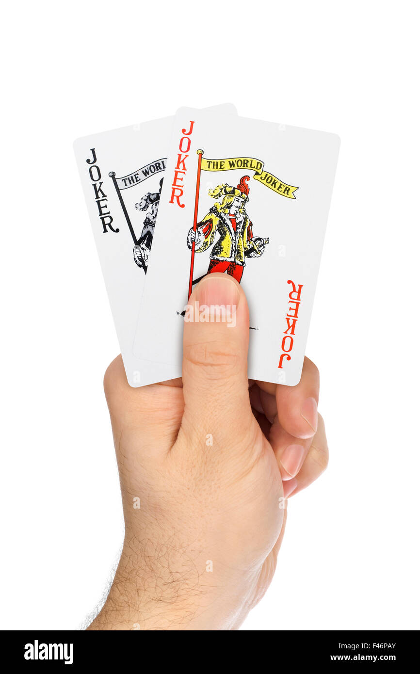 Hand with playing cards Stock Photo - Alamy