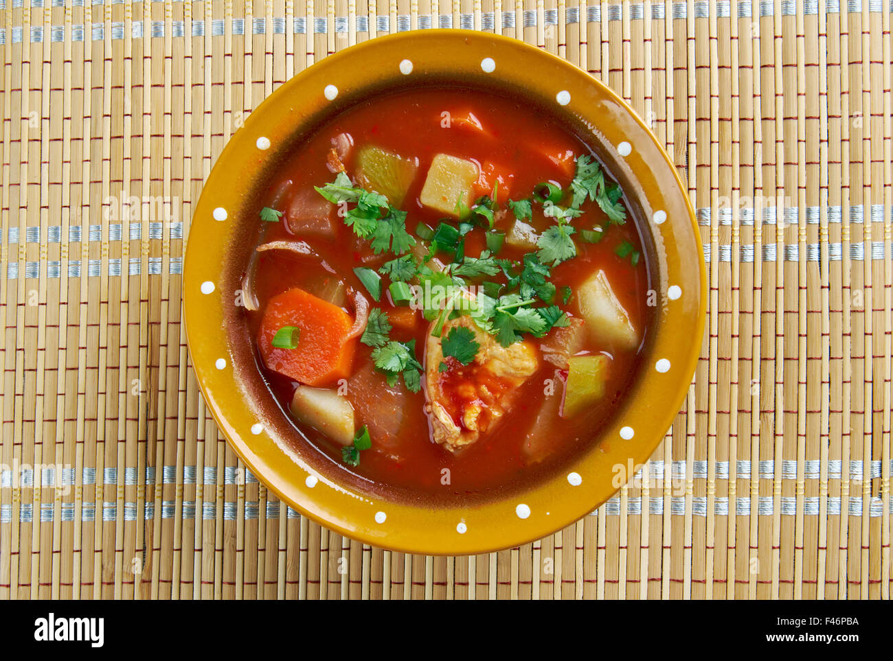 shurpa - Uzbek cuisine ю turkey soup with tomatoes Stock Photo - Alamy