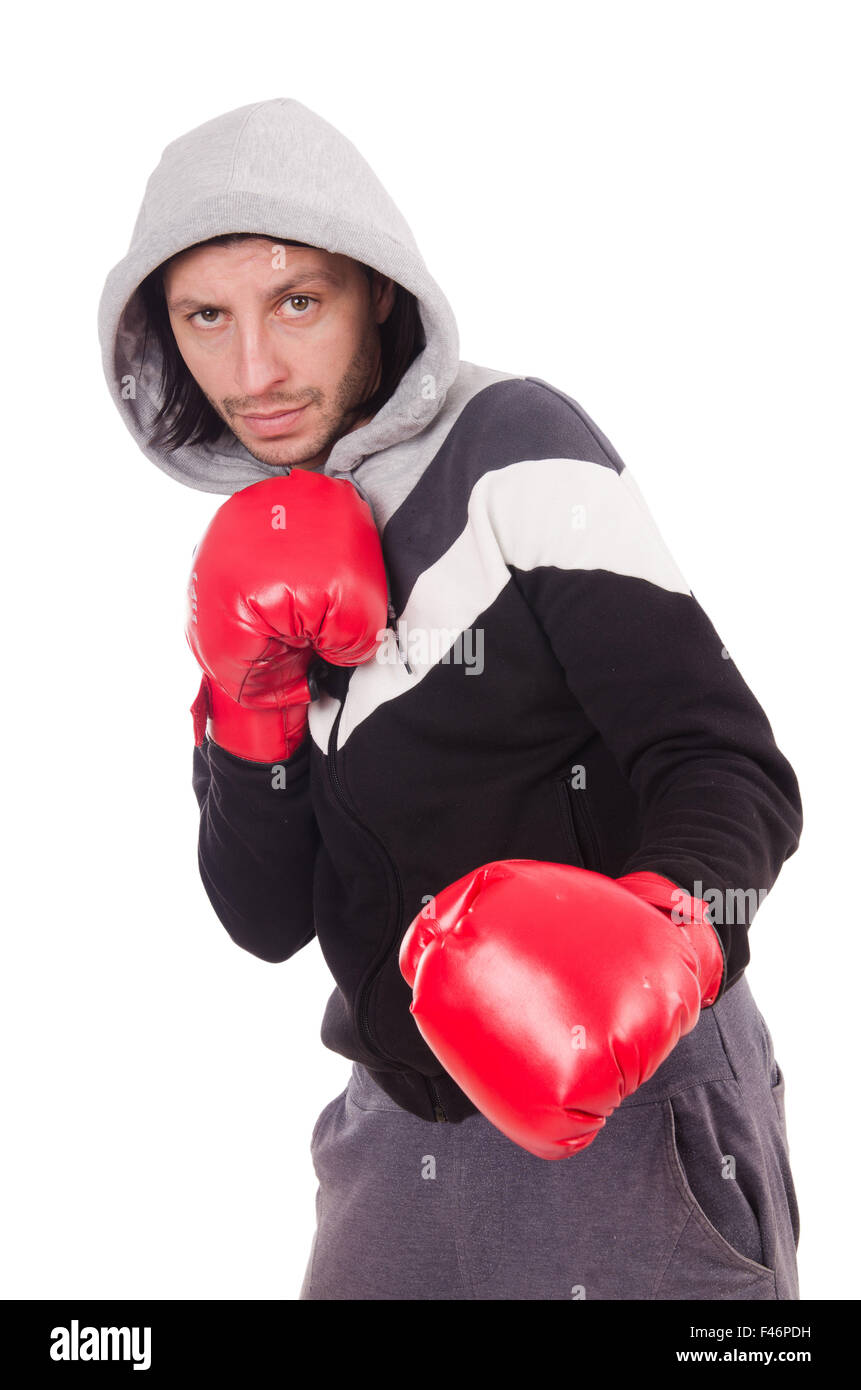 Funny boxer isolated on the white Stock Photo - Alamy