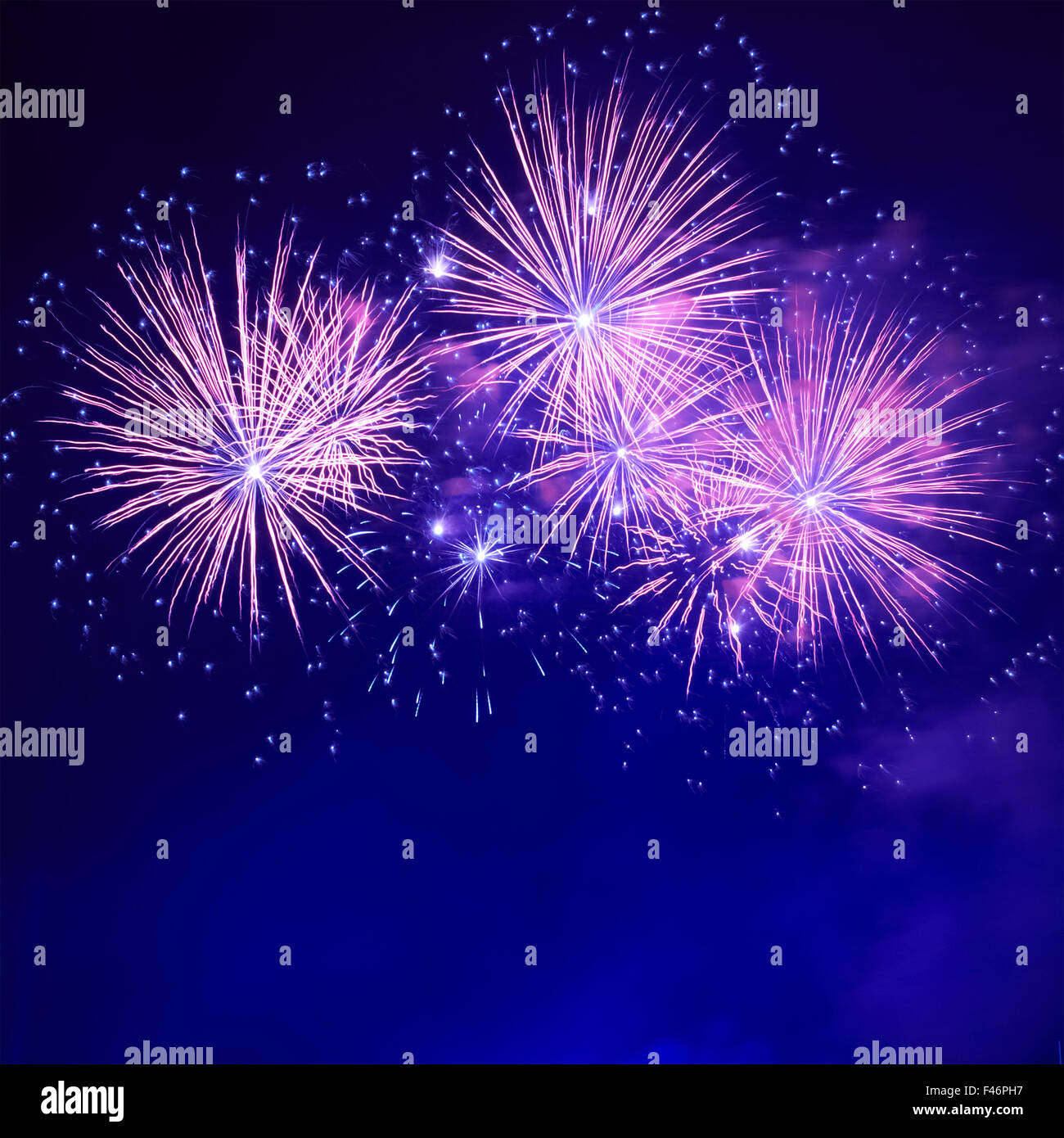 Blue colorful fireworks Stock Photo - Alamy