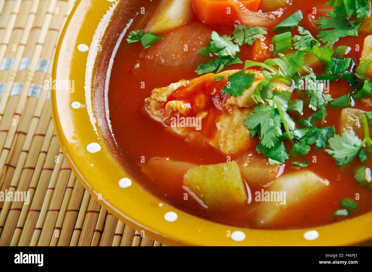 shurpa - Uzbek cuisine ю turkey soup with tomatoes Stock Photo - Alamy