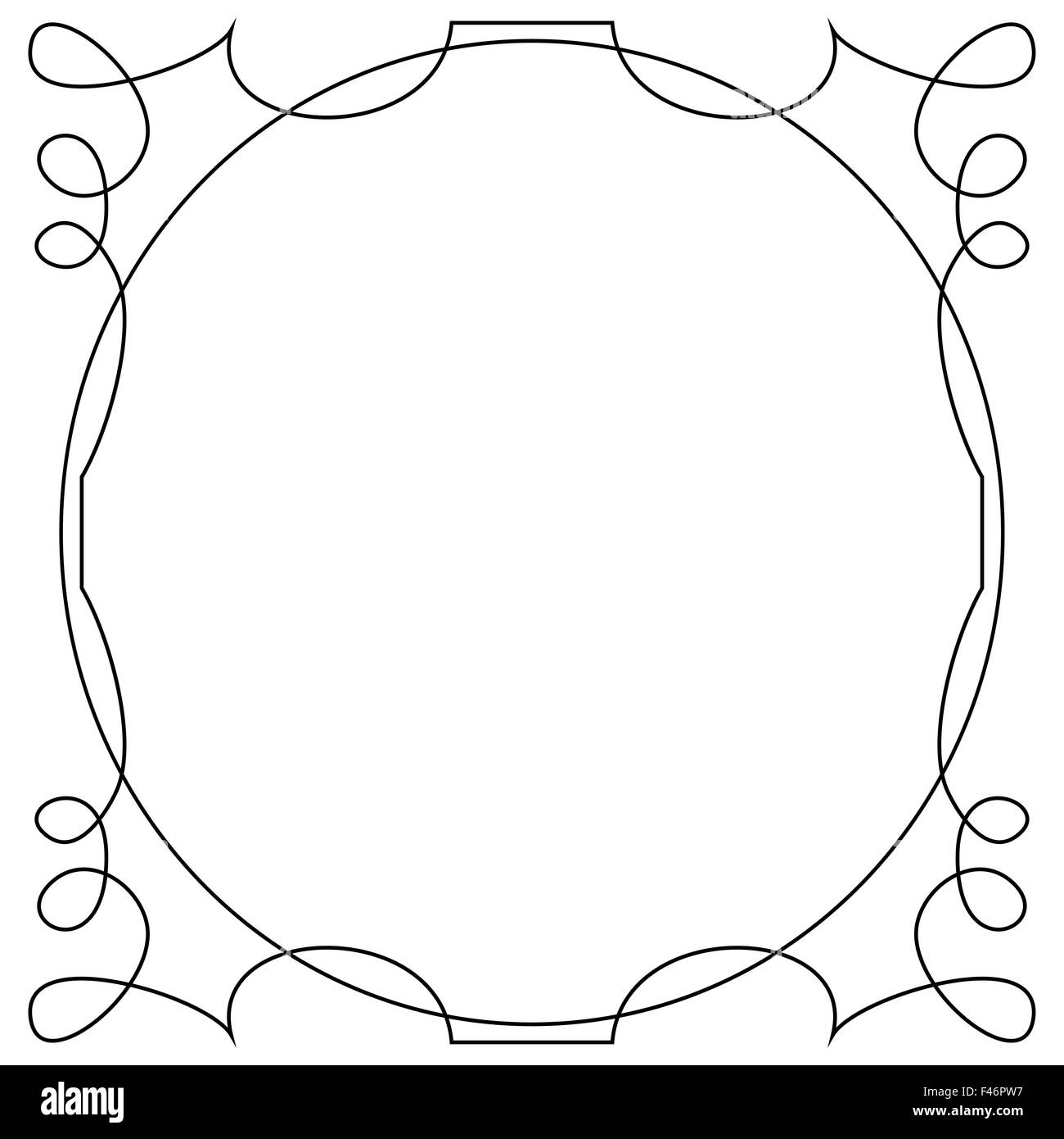 Ornate frame vector on white Black and White Stock Photos & Images - Alamy