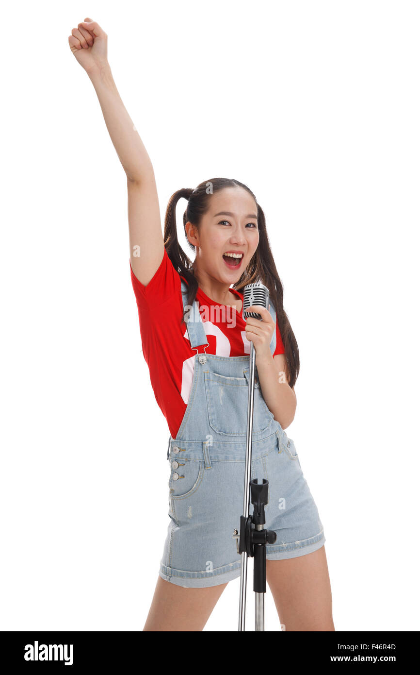 Young girl singing Stock Photo - Alamy