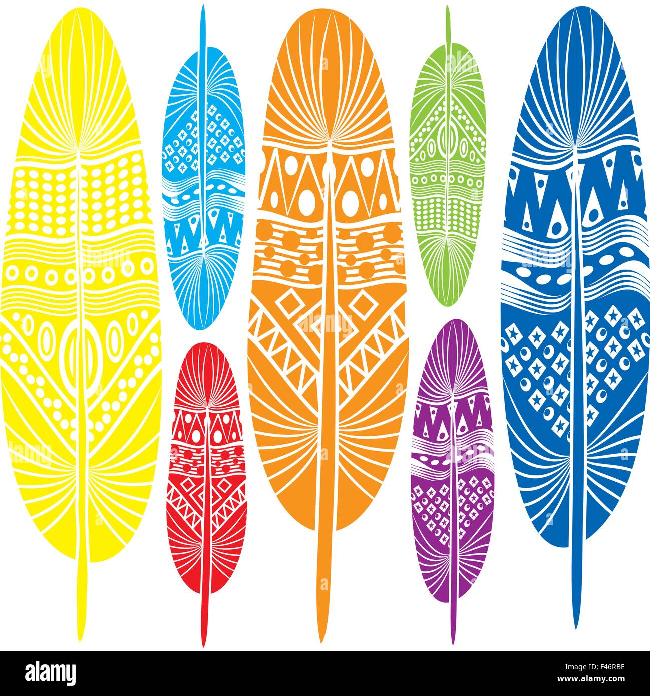 Stylized decorative feathers. Vector illustration Stock Vector Image ...