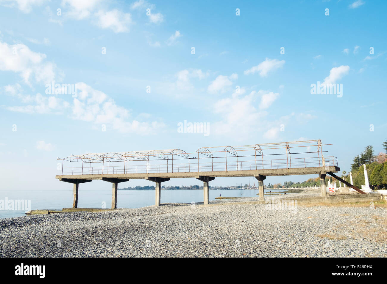 The black sea beach front in Sukhumi, Abkhazia Stock Photo - Alamy