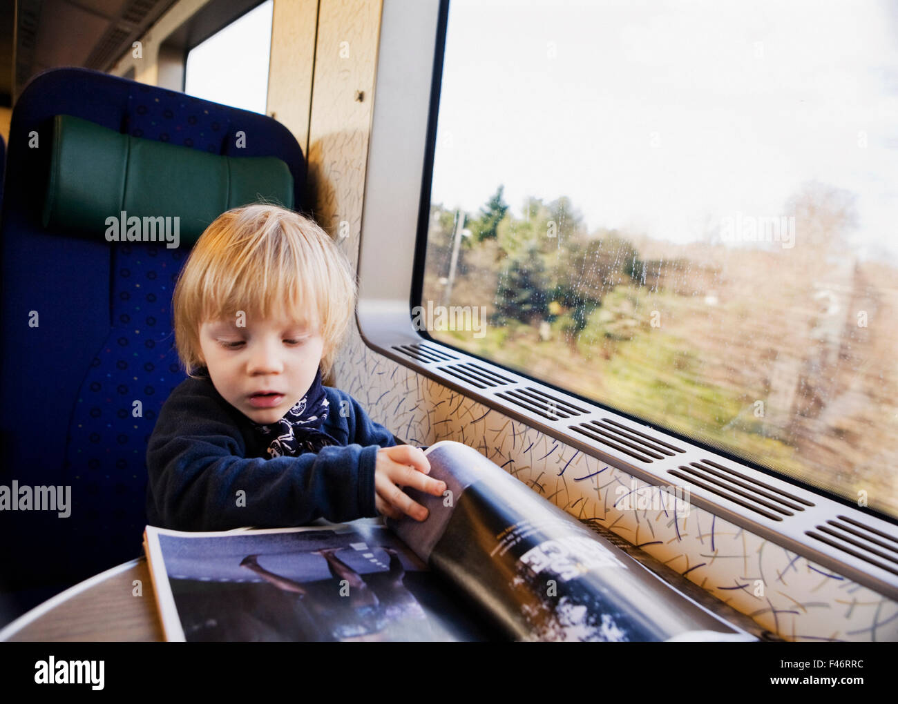 A little boy in a train Stock Photo - Alamy