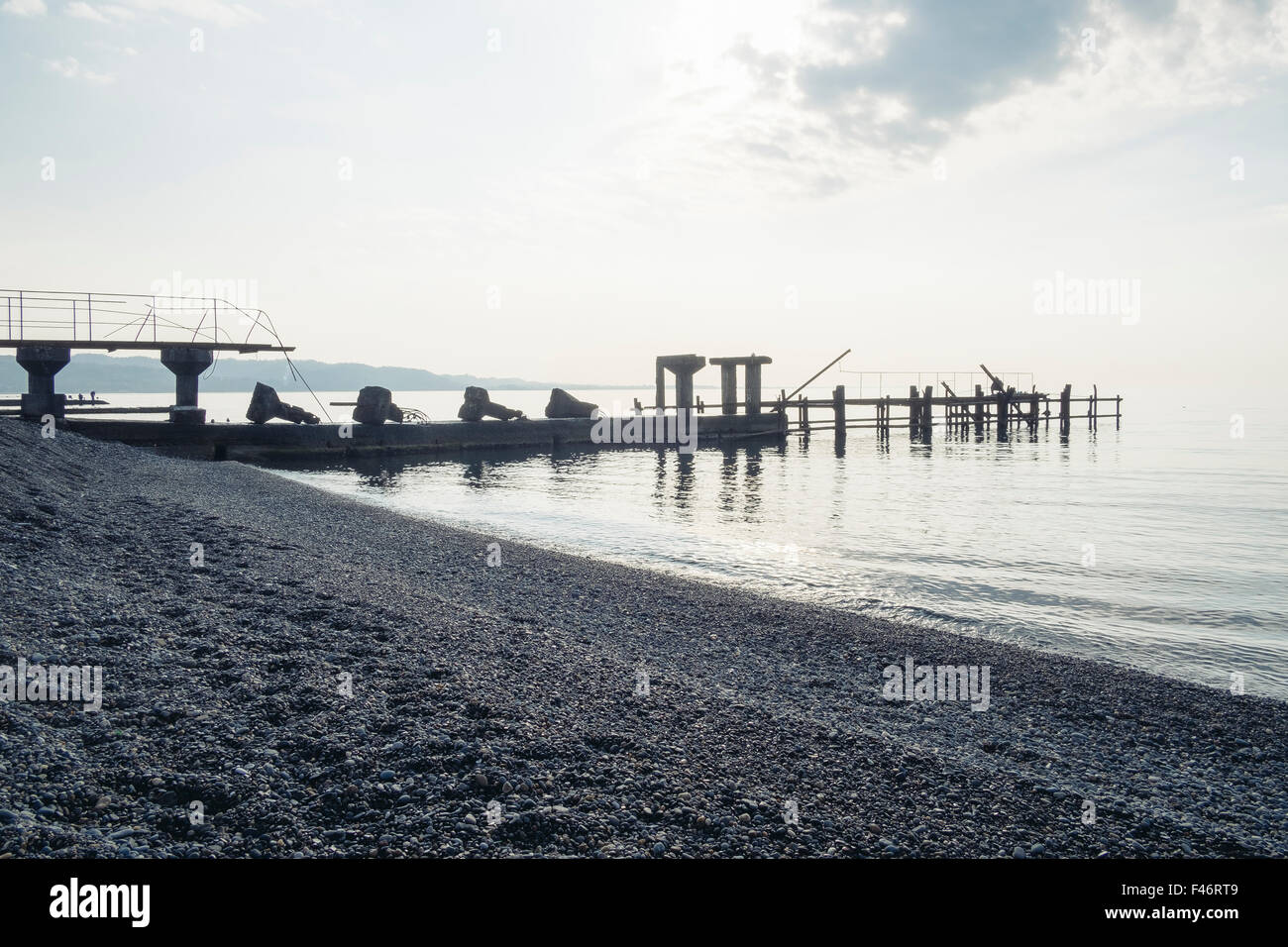 The black sea beach front in Sukhumi, Abkhazia Stock Photo - Alamy