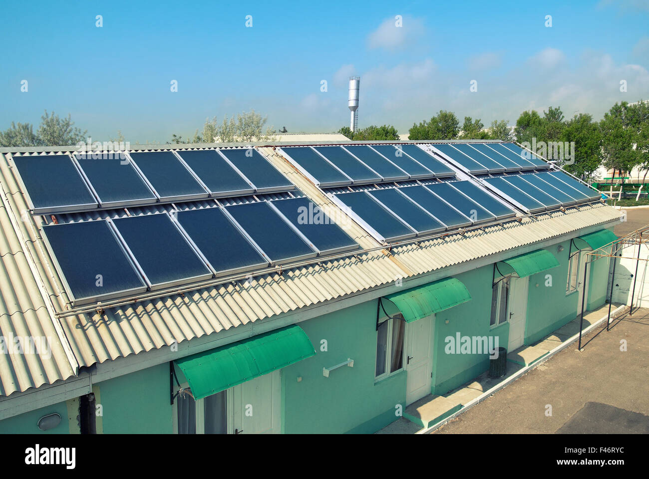 Solar system on the roof Stock Photo - Alamy