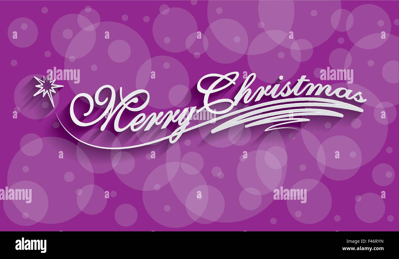 Merry Christmas Hand Lettering Greeting Card 3d Text With Shadow
