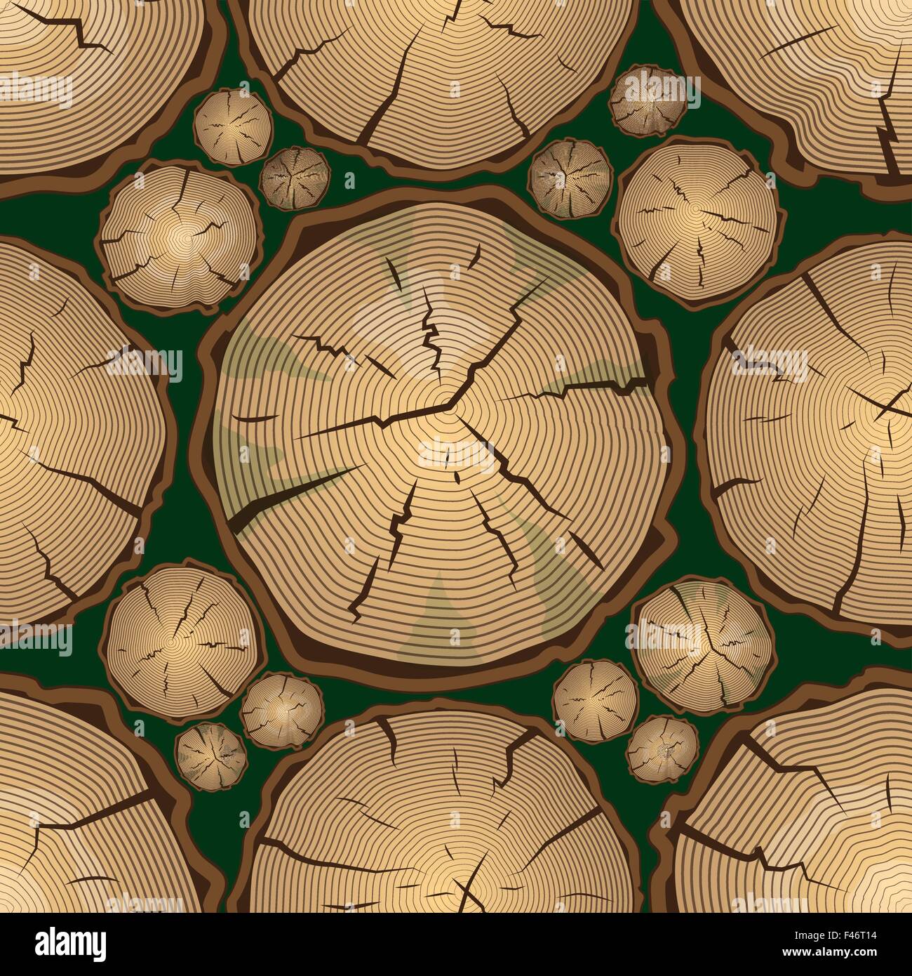 Seamless Pattern with Tree Rings. Vector background Stock Vector Image ...