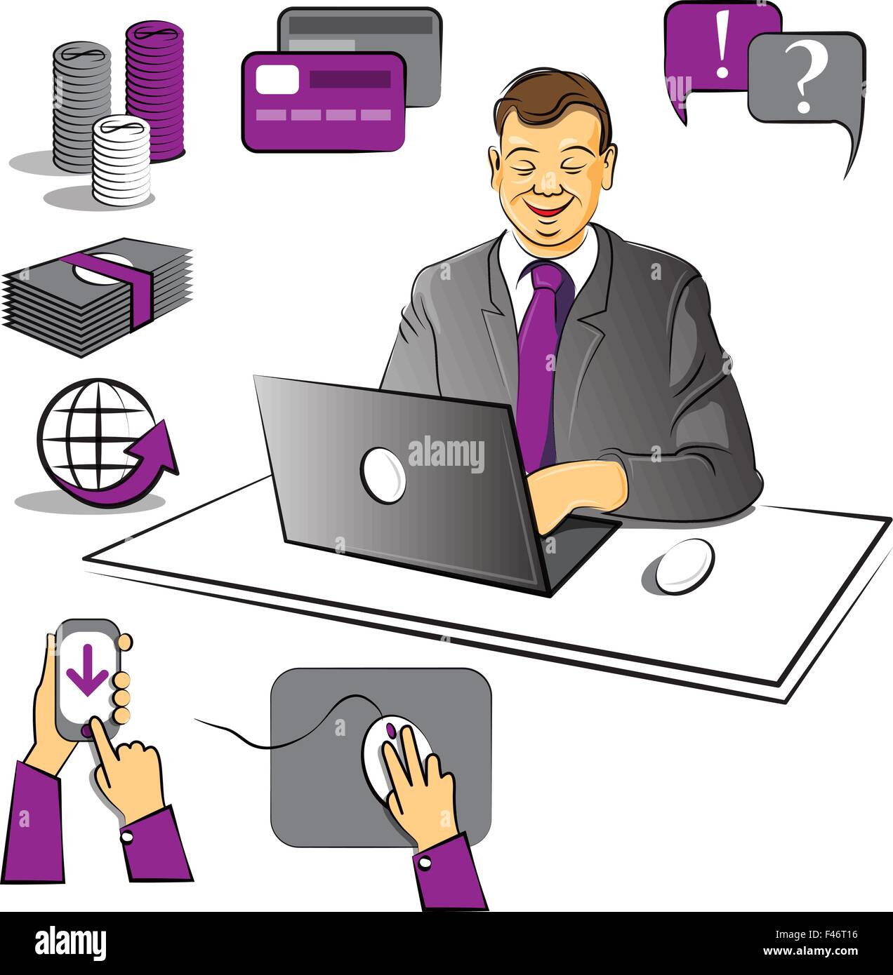 Business at office.Vector illustration Stock Vector Image & Art - Alamy