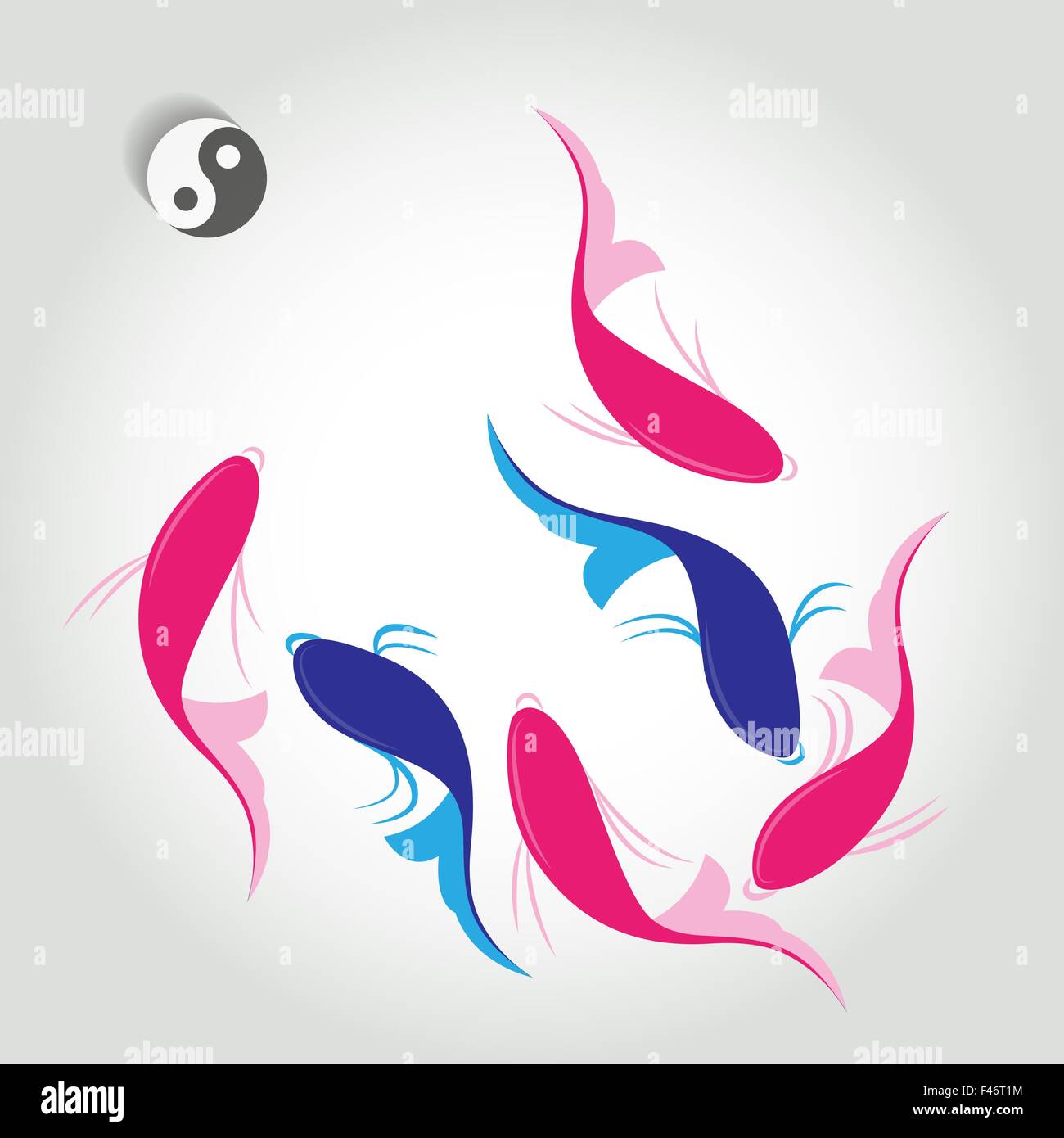 Chinese painting fish yin yang Stock Vector Images - Alamy