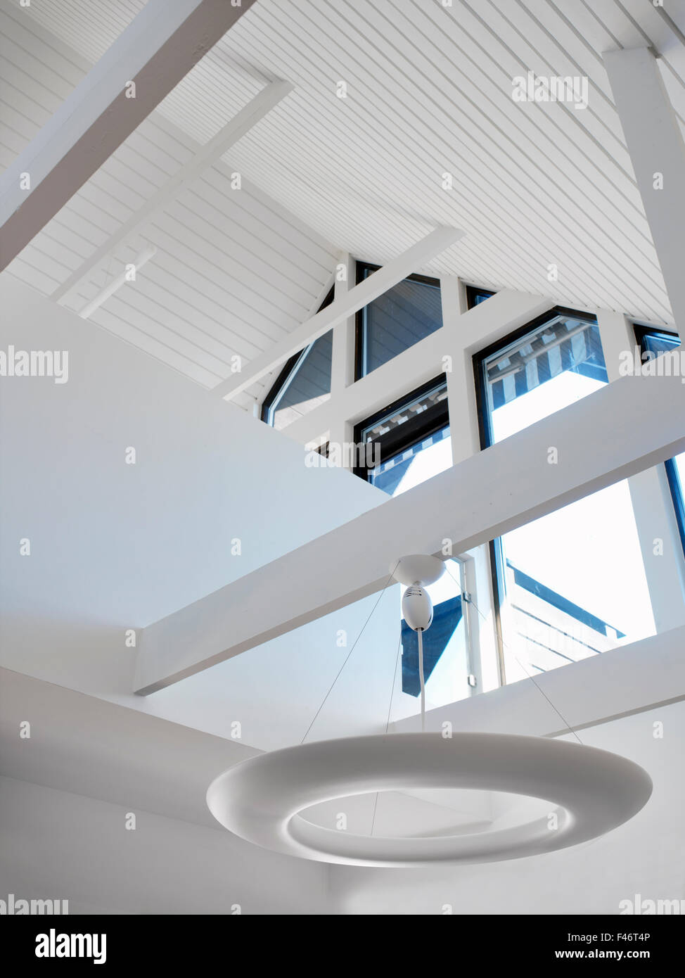 Home interior, a ceiling with a roof ridge, sweden Stock Photo - Alamy