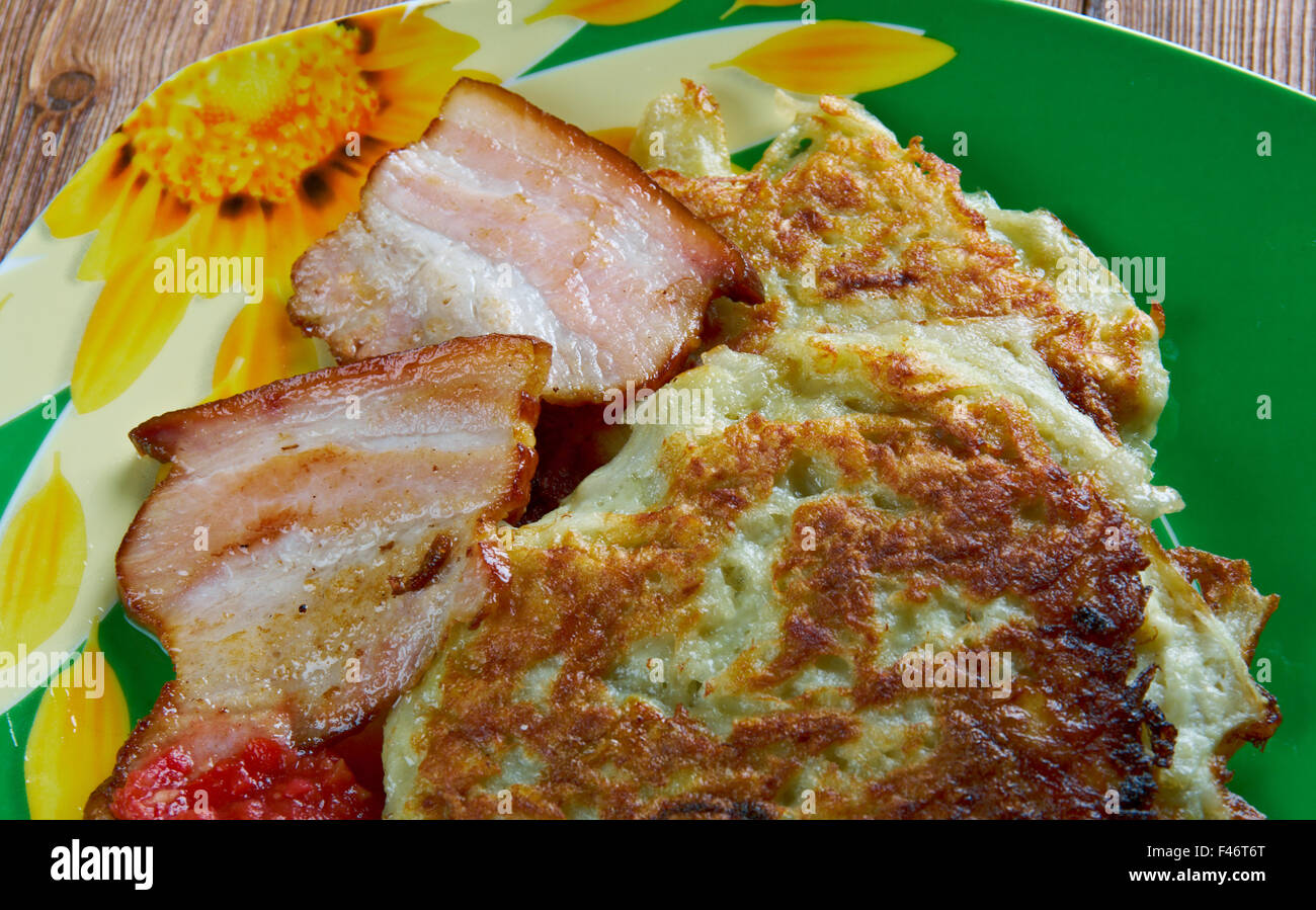 Potato pancake Raggmunk - Swedish cuisine Stock Photo - Alamy