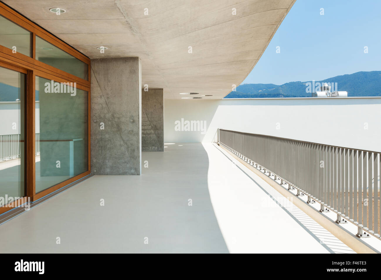 new architecture, modern school, view from balcony Stock Photo - Alamy