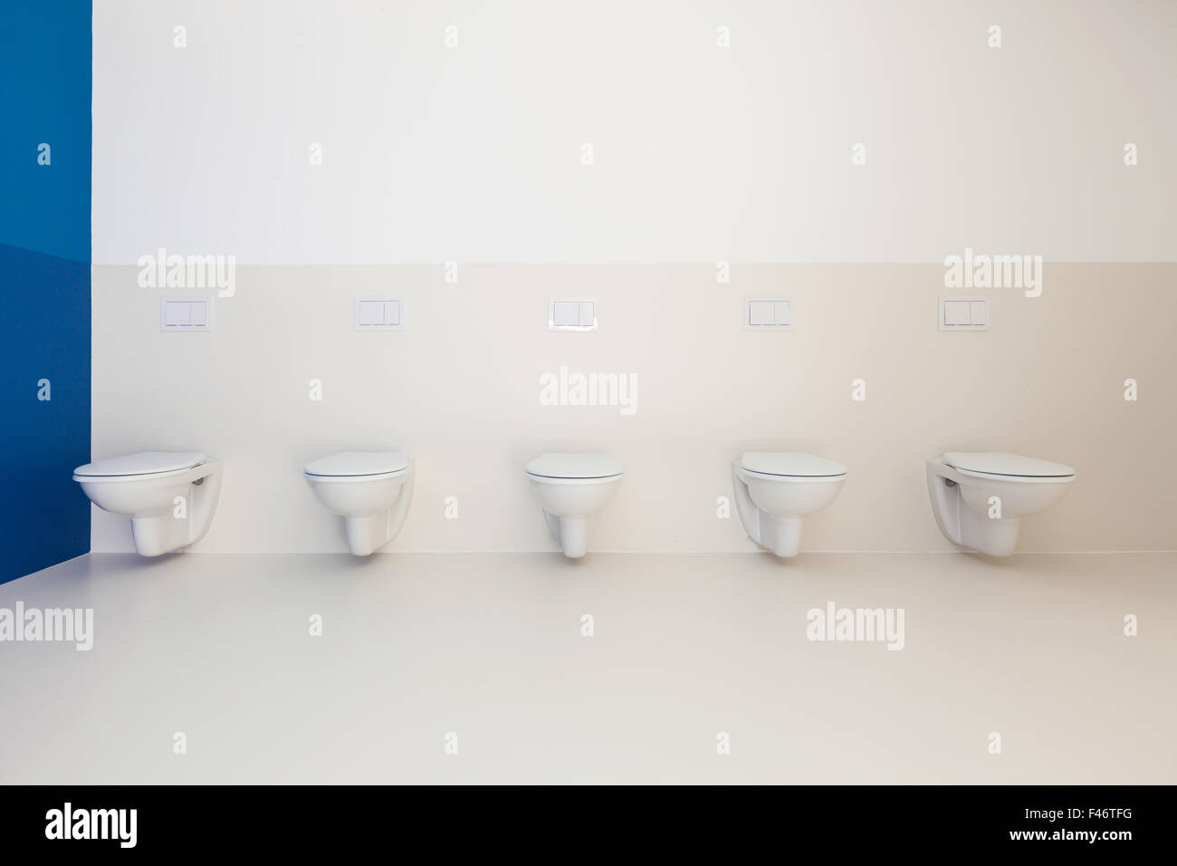 new architecture, public bathroom, toilets in a row Stock Photo - Alamy