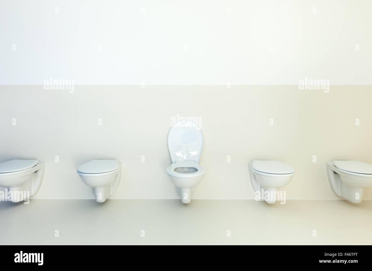 new architecture, public bathroom, toilets in a row Stock Photo - Alamy