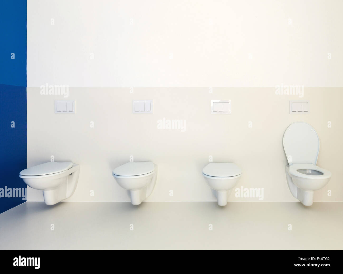 new architecture, public bathroom, toilets in a row Stock Photo - Alamy