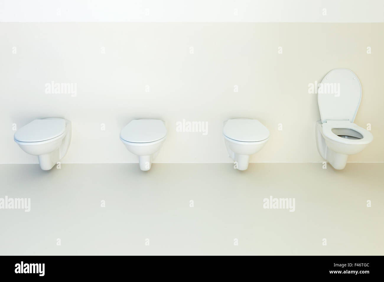 new architecture, public bathroom, toilets in a row Stock Photo - Alamy