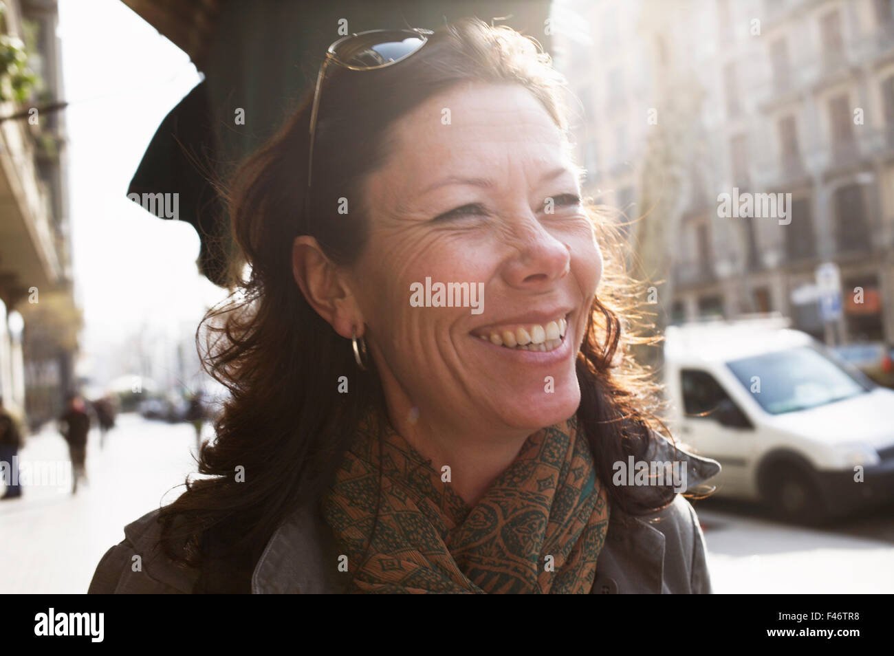 A smiling woman, Barcelona, Spain Stock Photo - Alamy
