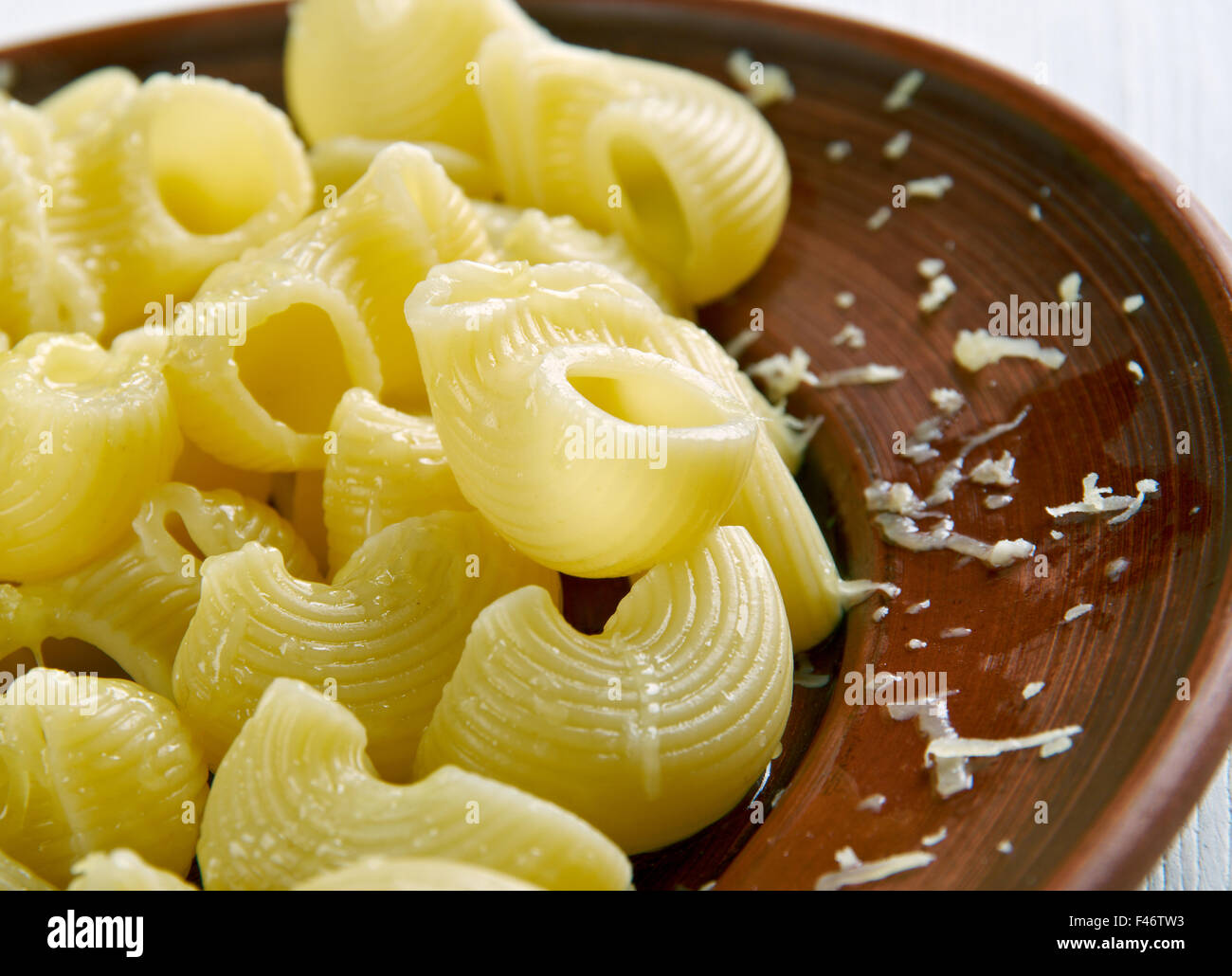 Pipe Rigate with cheese. close up Stock Photo - Alamy