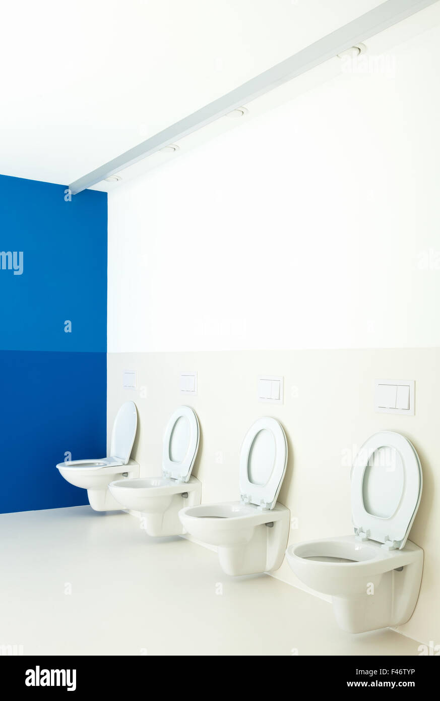 new architecture, public bathroom, toilets in a row Stock Photo - Alamy