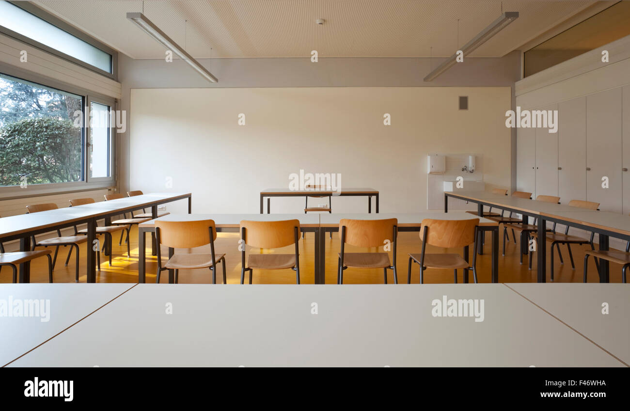 classroom interior, desks and chairs Stock Photo - Alamy