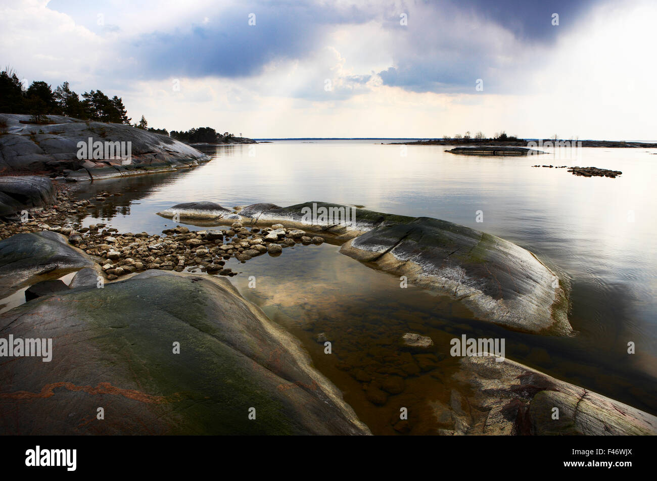 Cliffs by the sea, Sweden Stock Photo - Alamy