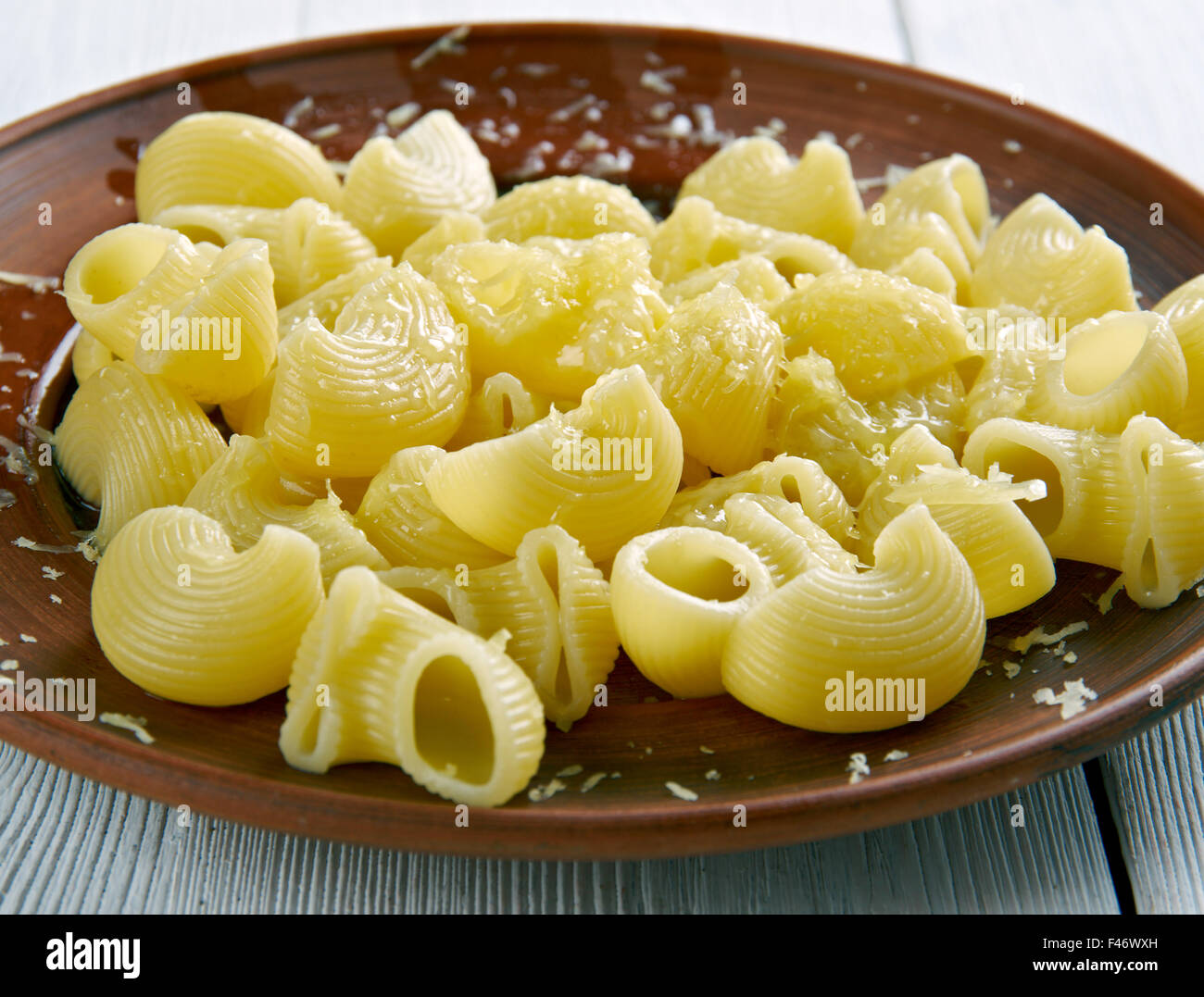 Pipe Rigate with cheese. close up Stock Photo - Alamy