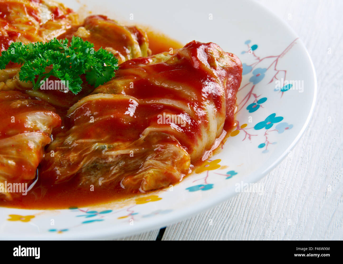 Sarma - dish of grape, cabbage, monk's rhubarb or chard leaves rolled ...