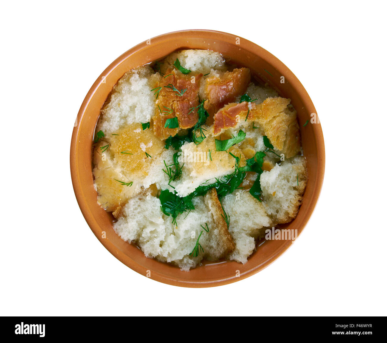 Wodzionka - Polish Silesian soup . made from stale bread Stock Photo ...