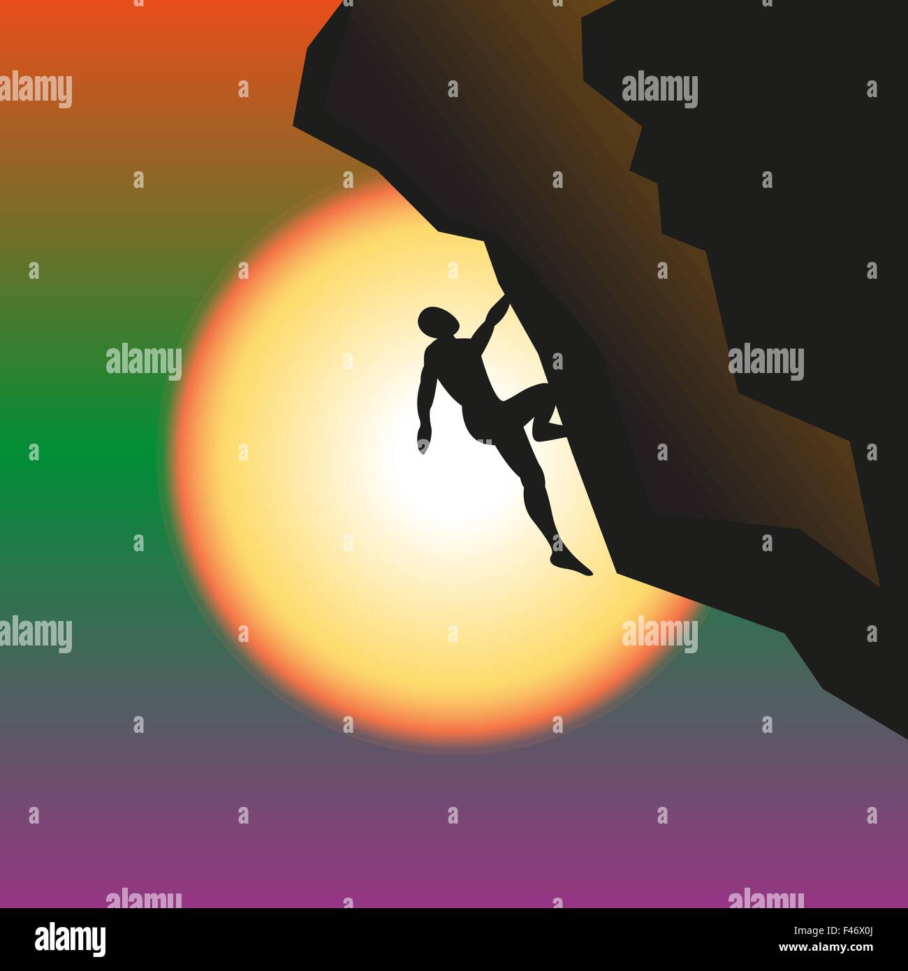 Overcoming and conquest of tops. Winner and leader concept. Vector ...