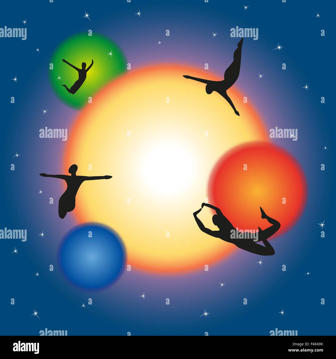 Free movement and levitating in space.Vector illustration Stock Vector ...