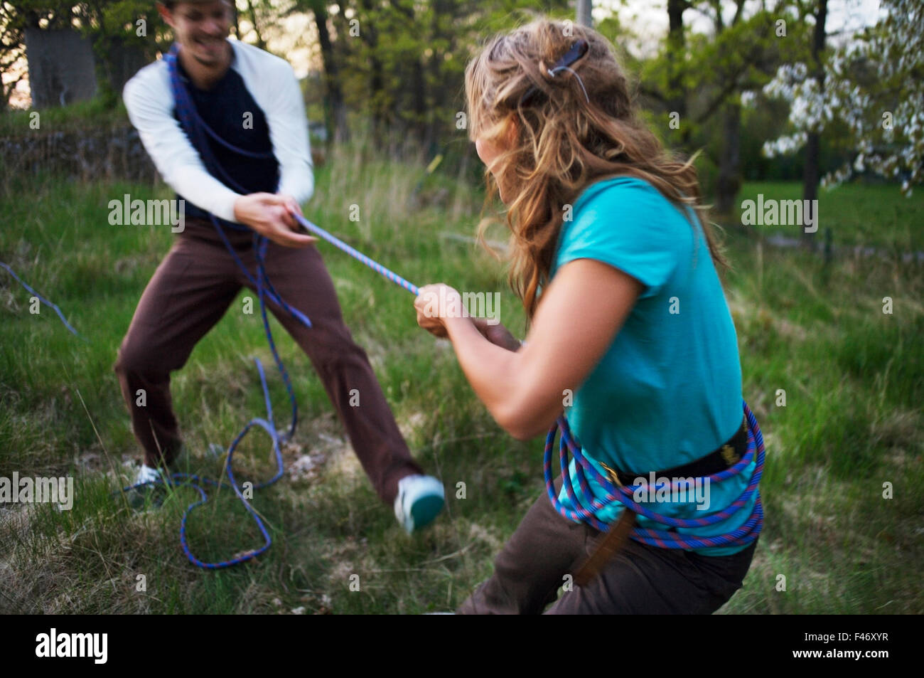 Two young men tug war hi-res stock photography and images - Alamy