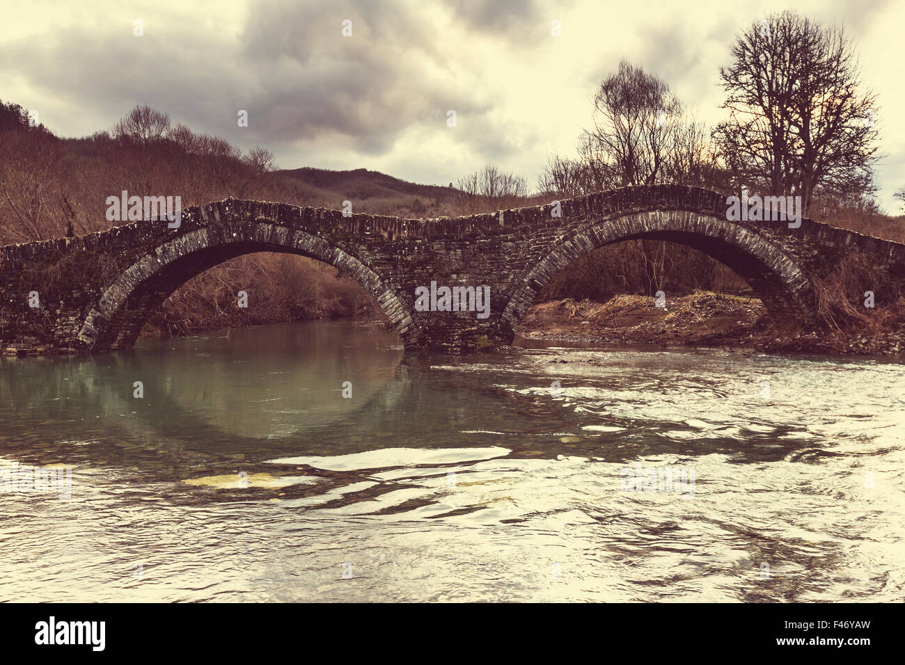Bridge in Greece Stock Photo - Alamy