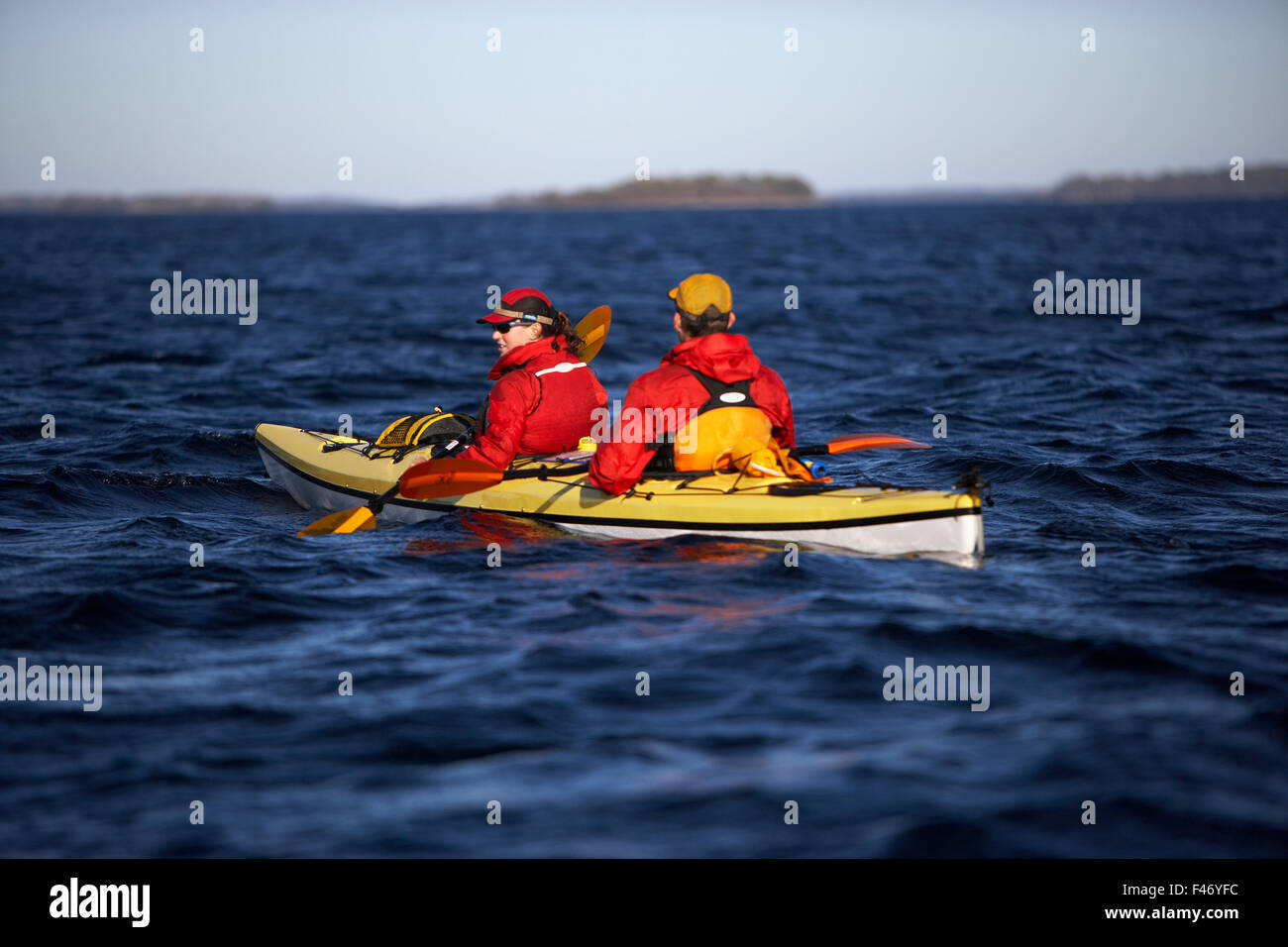 Two people canoeing, Sweden Stock Photo - Alamy