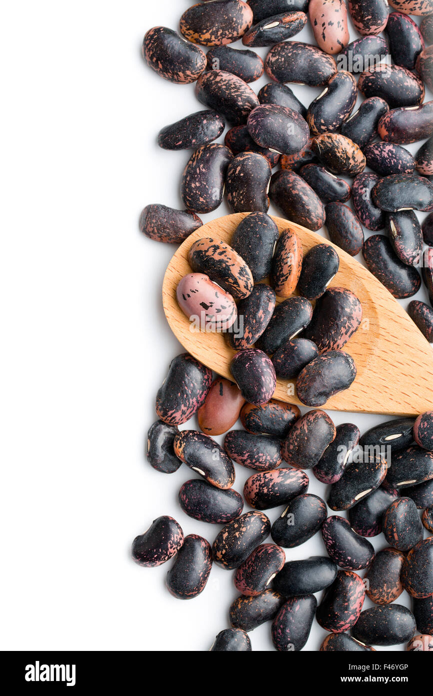 dried beans on white background Stock Photo - Alamy
