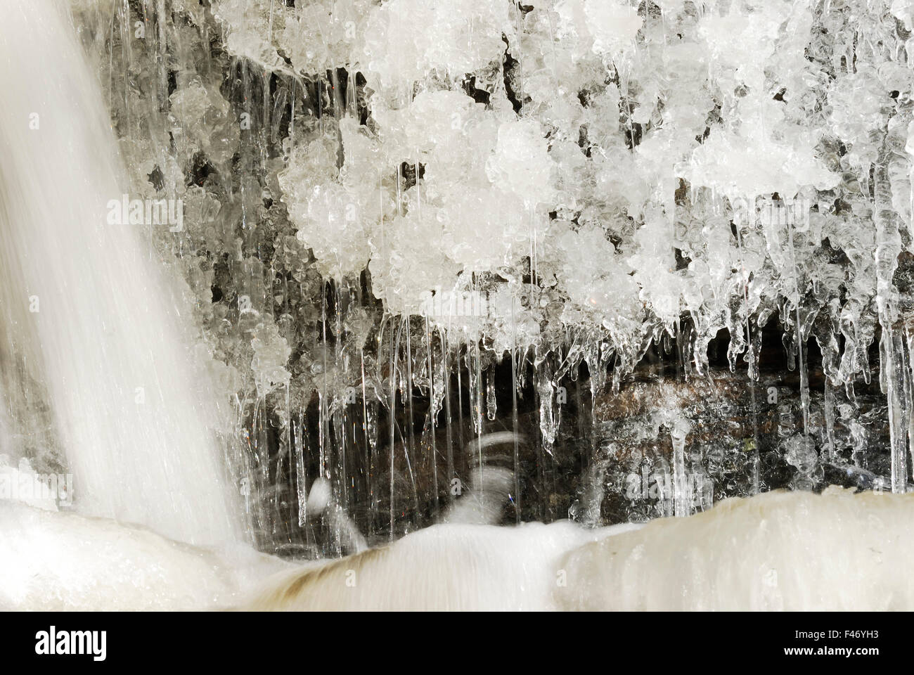 Icicle in a waterfall, Sweden Stock Photo - Alamy