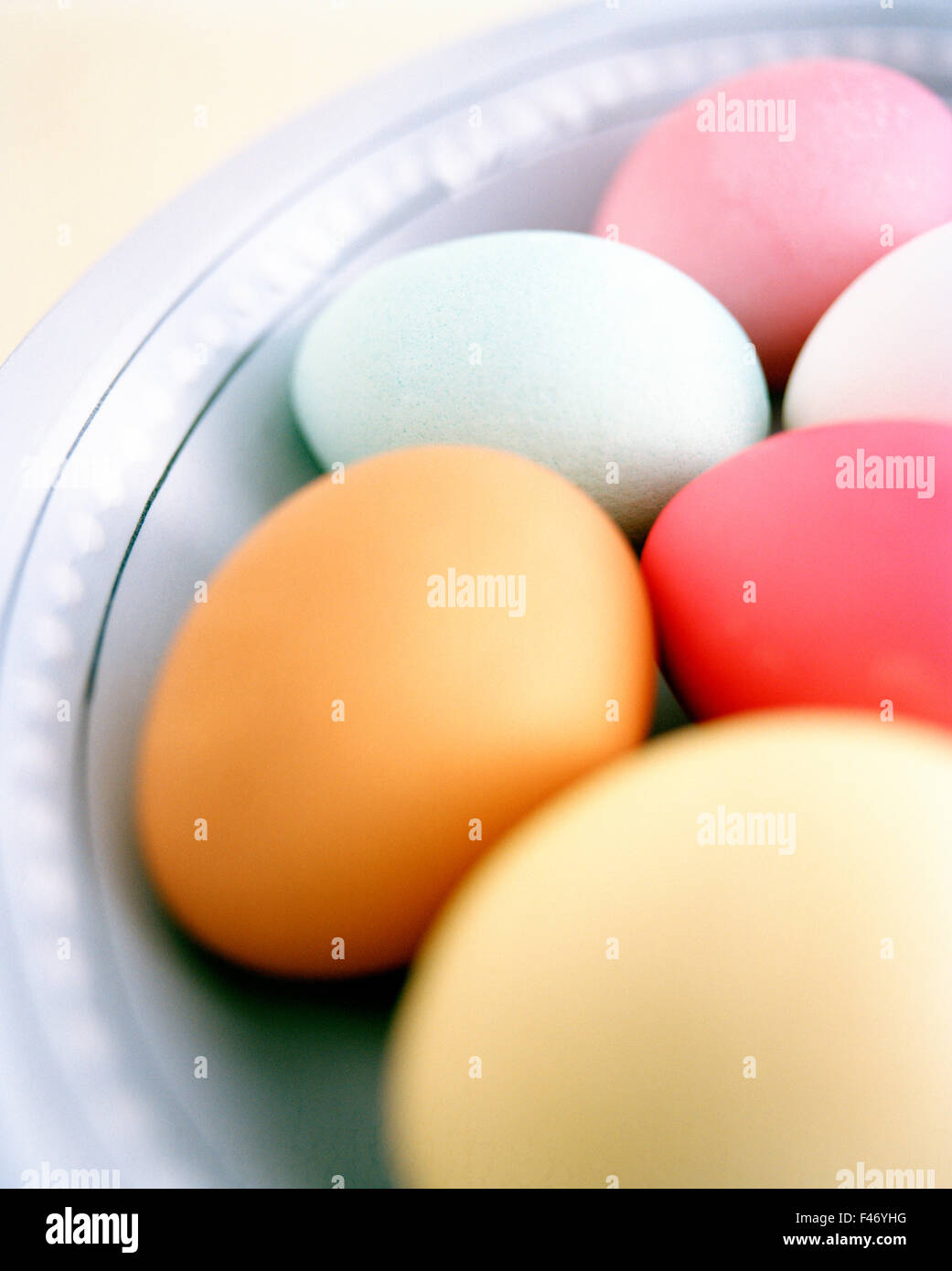 Eggs in different colours, close-up Stock Photo - Alamy