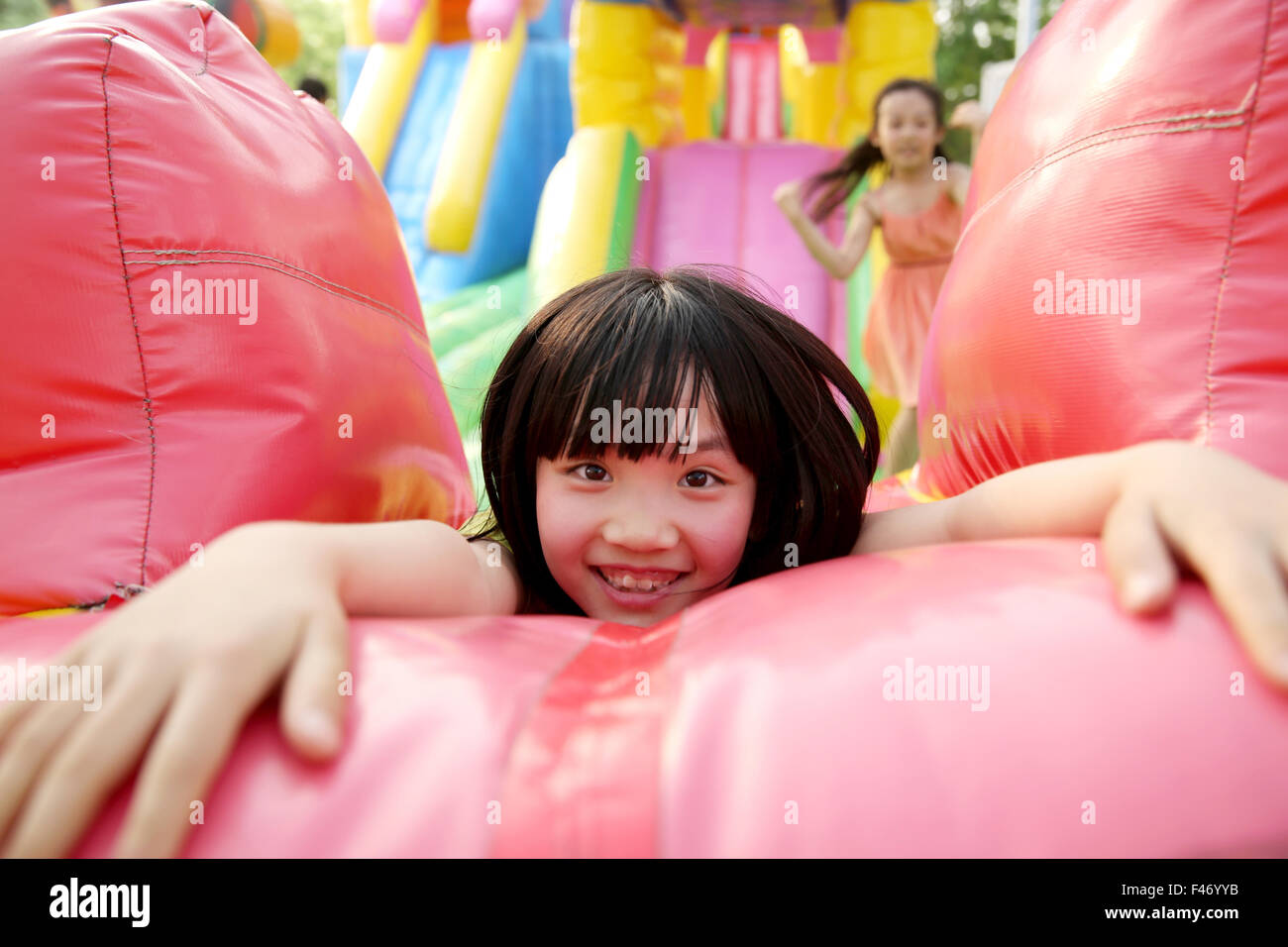 Children at amusement park Stock Photo - Alamy