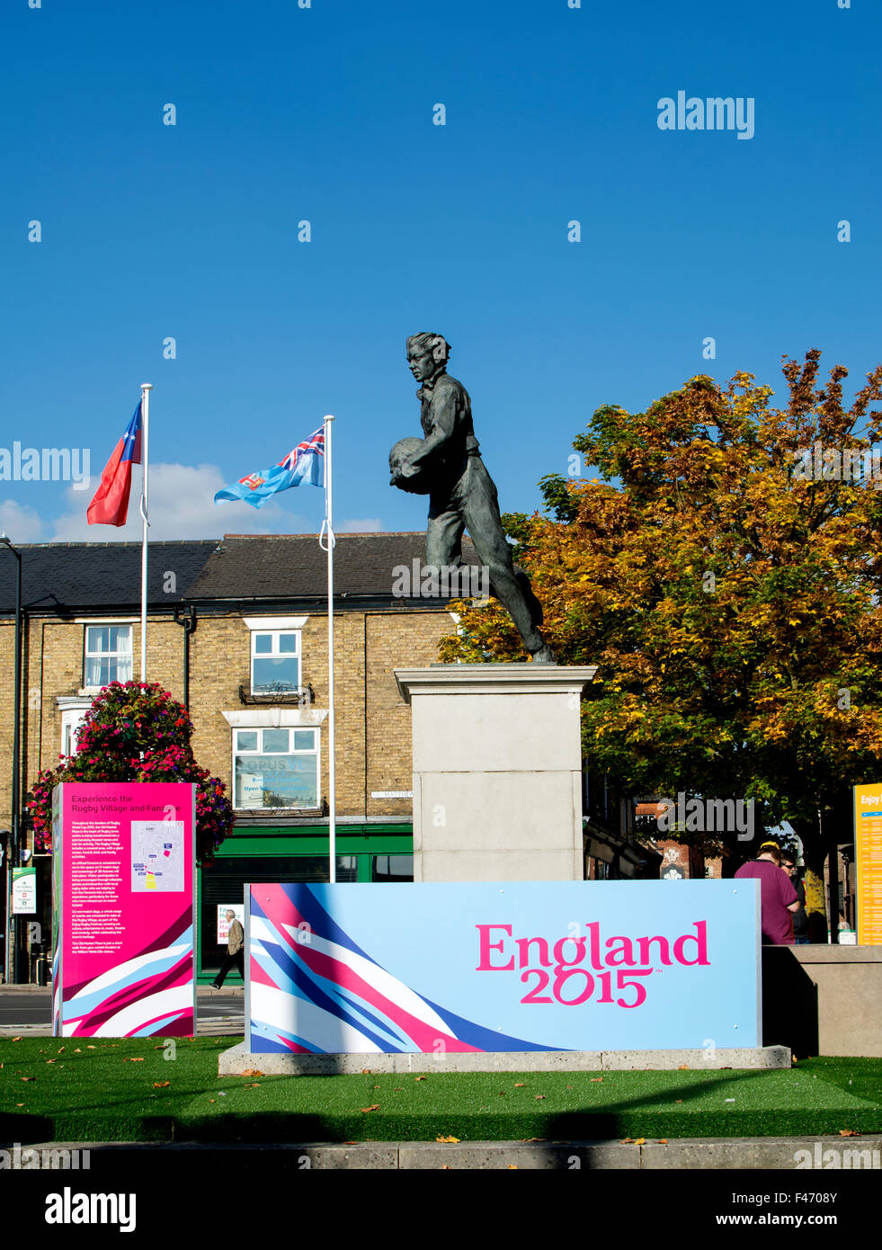 William Webb Ellis statue, Rugby, Warwickshire, England, UK Stock Photo ...