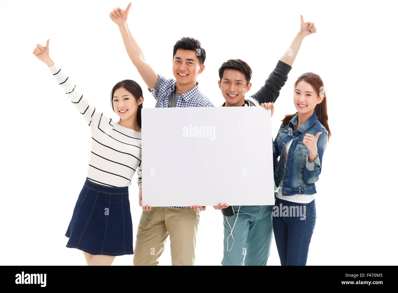 Portrait college student holding placard Cut Out Stock Images ...