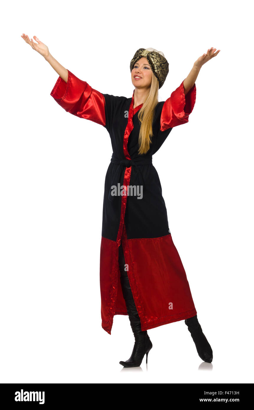 Female magician isolated on white Stock Photo - Alamy