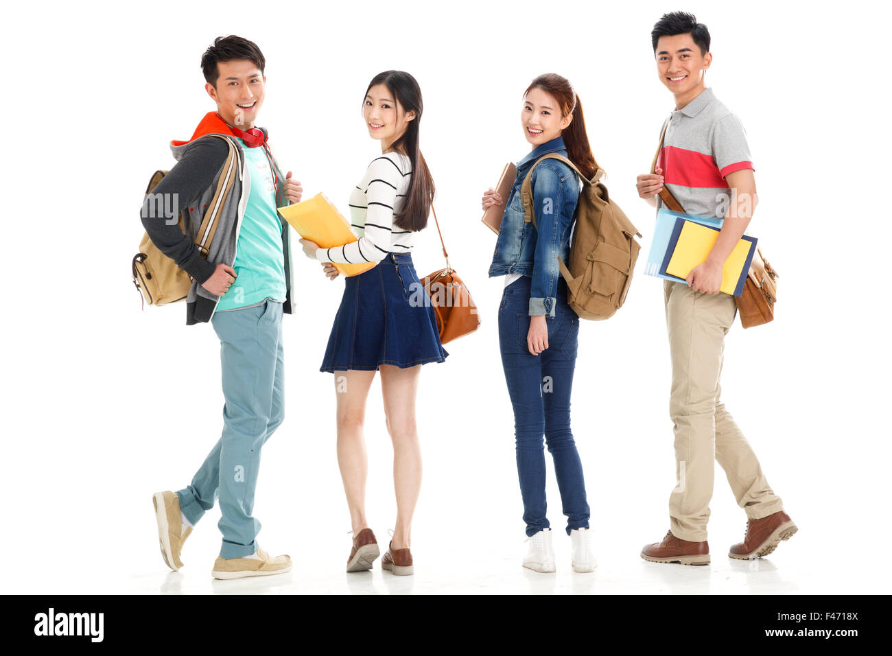 Portrait of four college students Stock Photo - Alamy