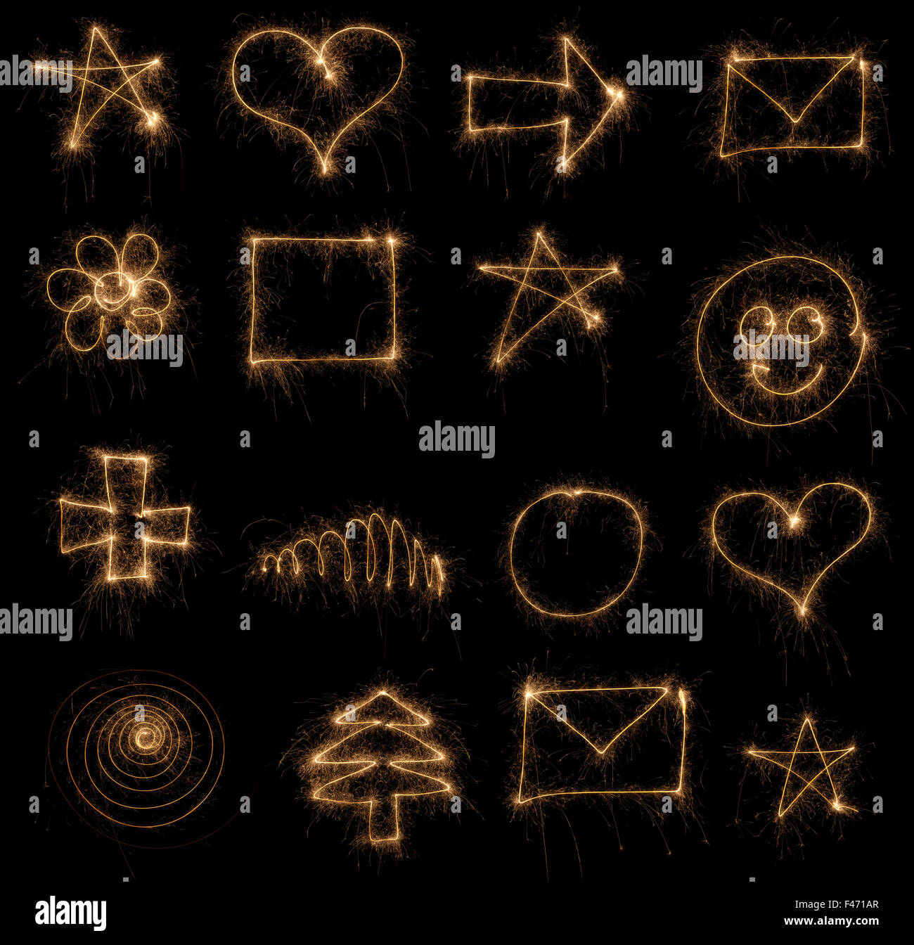 huge image of real spark icon set Stock Photo - Alamy