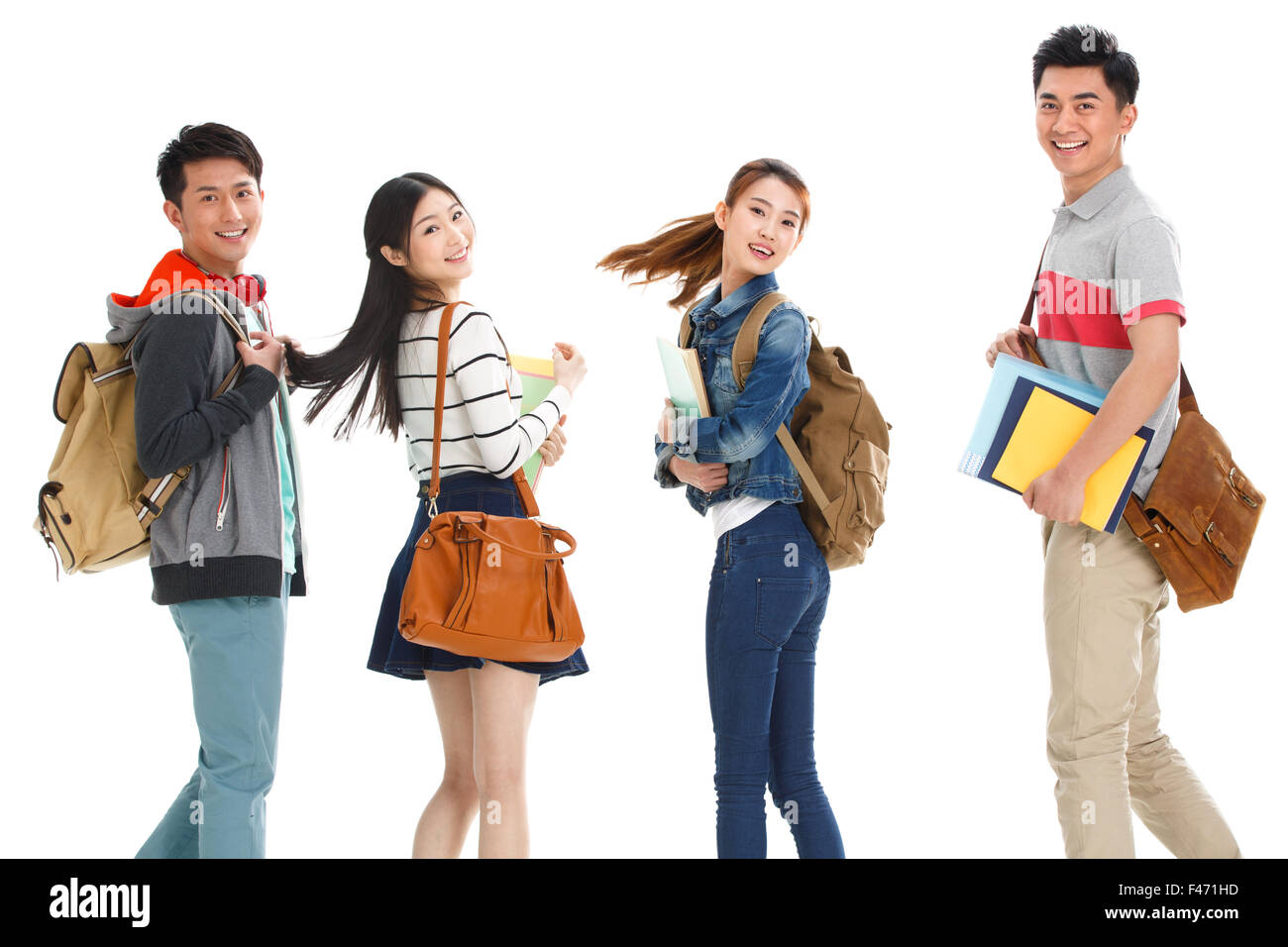 Portrait of four college students Stock Photo - Alamy