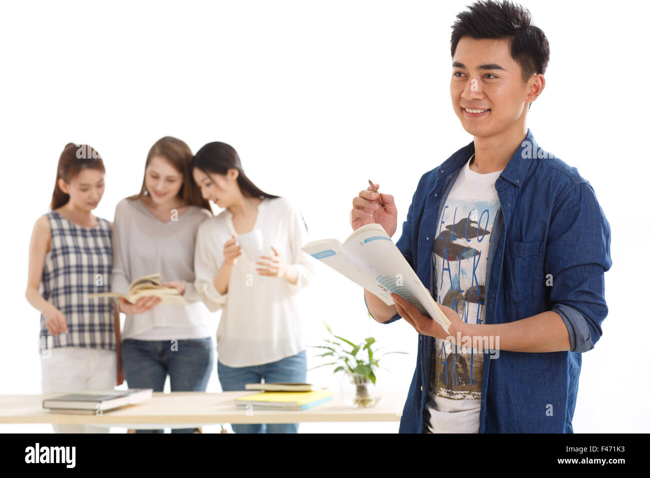 Portrait of young man in classroom Stock Photo - Alamy